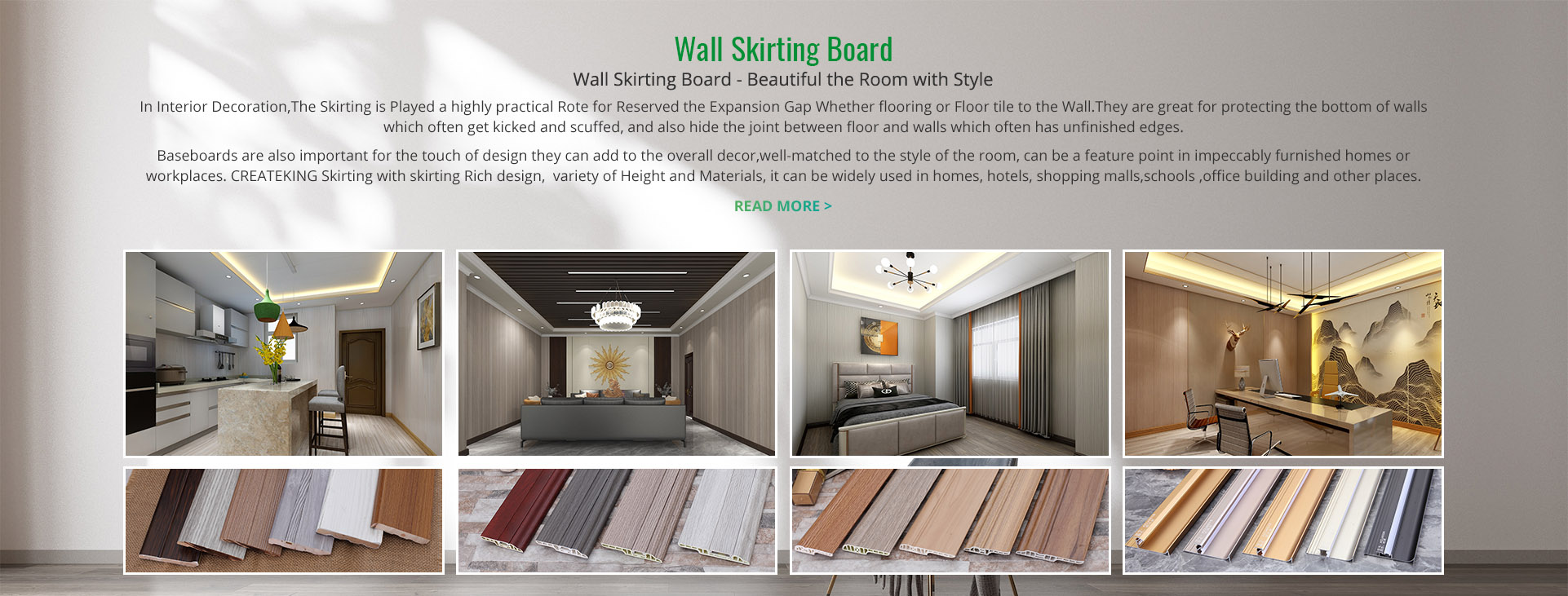 Floor skirting, Flooring Accessories, Aluminum Trim, Wall Panel, SPC Flooring – CREATEKING